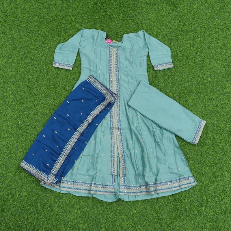 Sapphire Colored Designer Party Wear Dress | She Needs - The Saree World