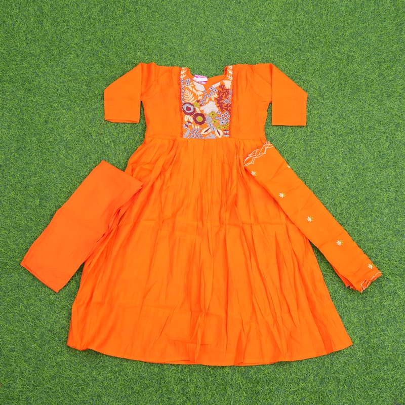 Orange Colored Designer Dress | She Needs - The Saree World