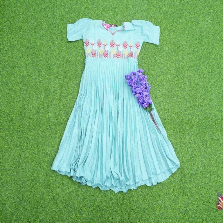 Blue Color Floral Designer Long Frock | She Needs - The Saree World